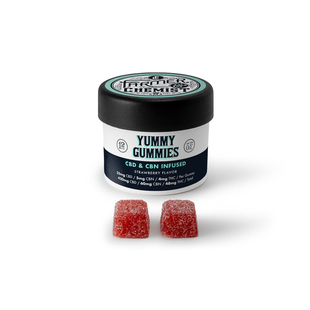 YUMMY GUMMIES - 12ct 35mg CBD / 5mg CBN / 4mg THC Gummies - Sleep & An ...